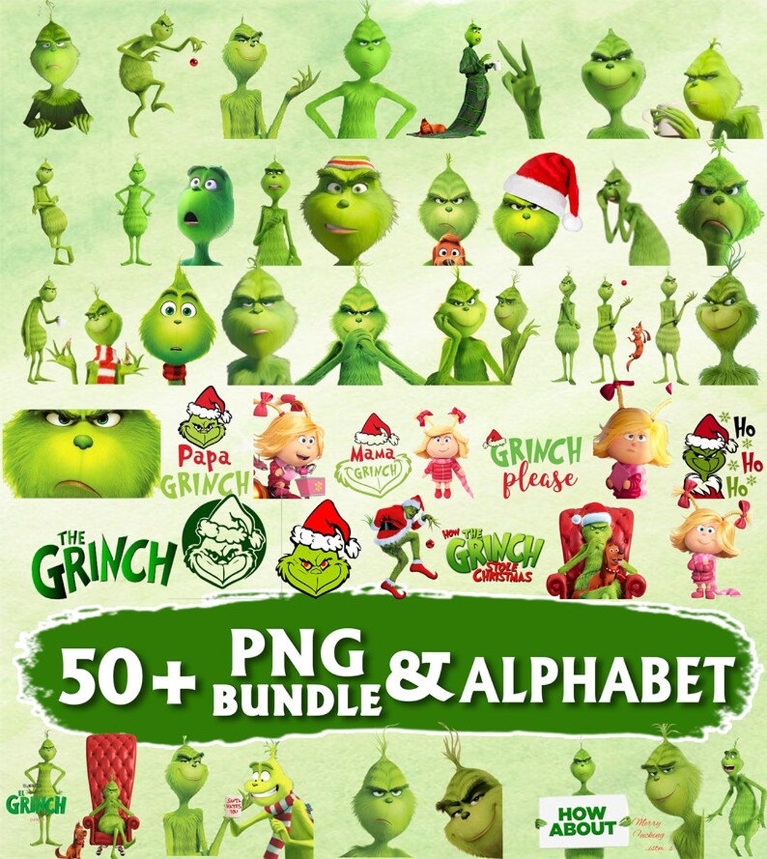 Grinch Png, the Grinch Clipart, Grinch Font Alphabet, Grinch Shirt ...