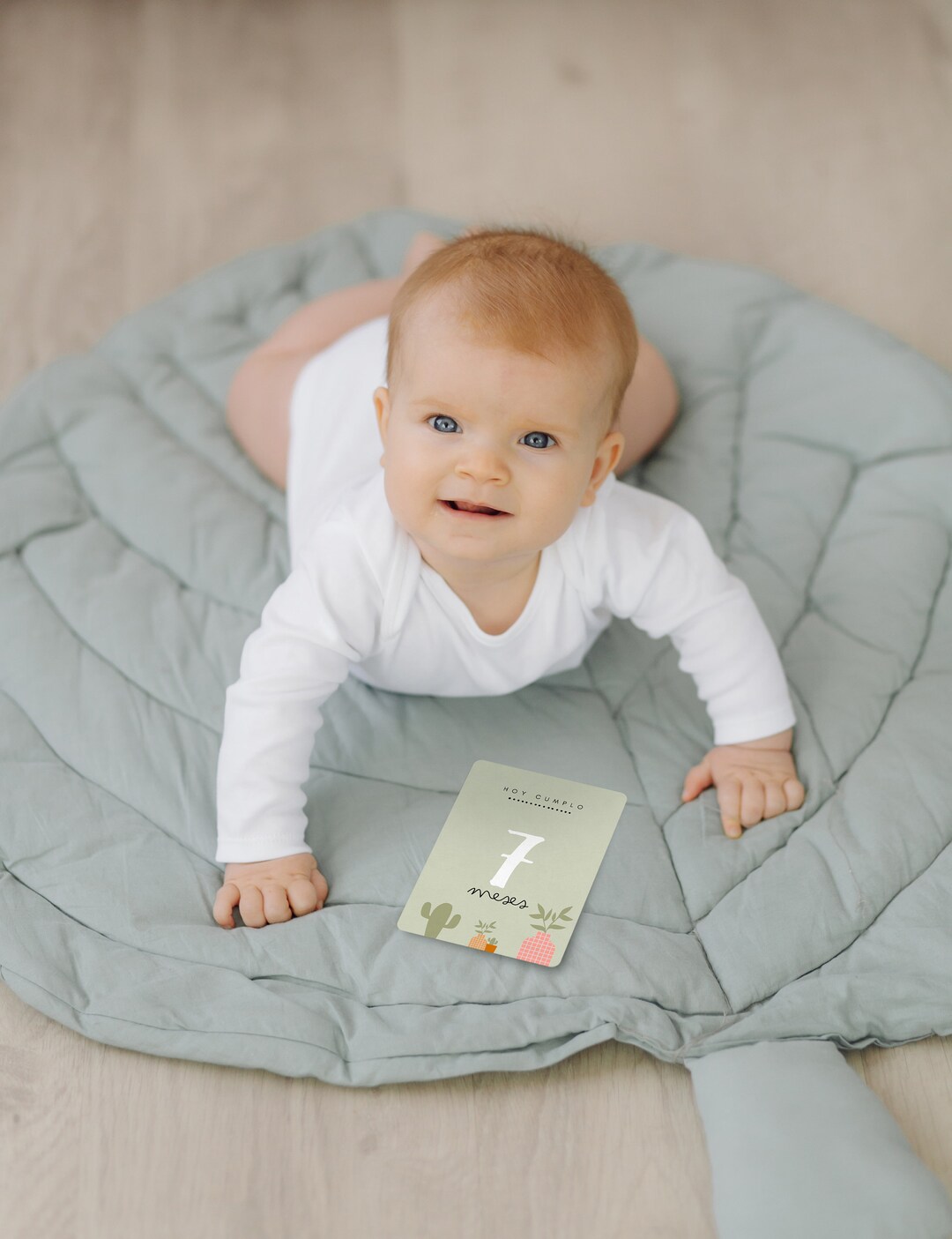 Mockup Printed Cards Baby Months / Mockup Baby Monthly Milestone Cards ...