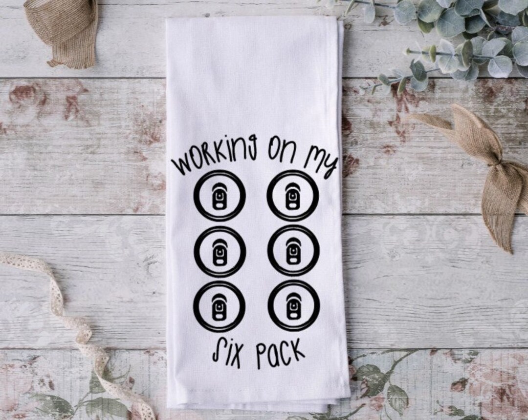 Six Pack | Tea Towel | Inappropriate | Funny | Quirky | Kitchen Towel ...