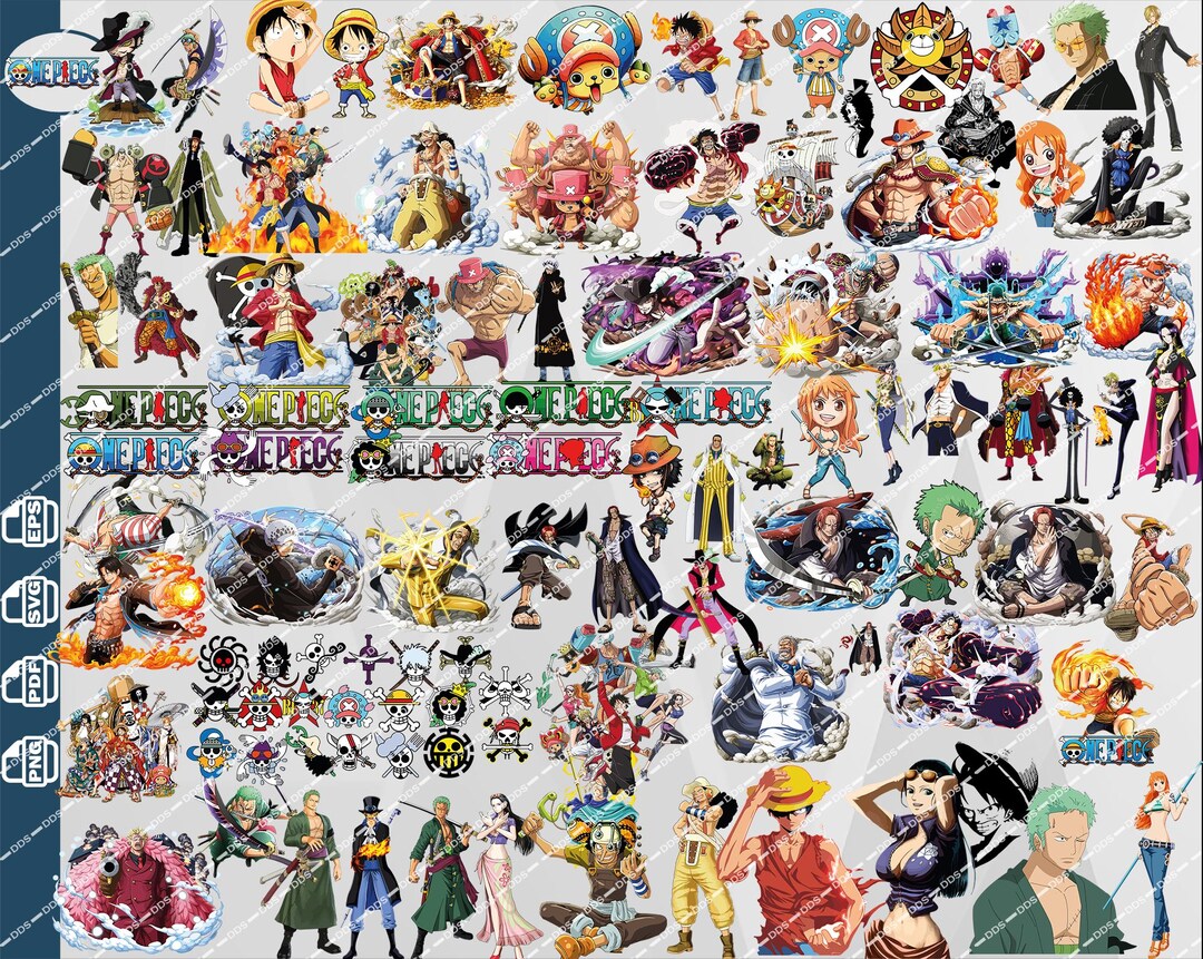 300 Files One Pi.ece SVG-PNG-PDF Bundle, Luffy Png, Zoro Pdf, Nami Svg ...
