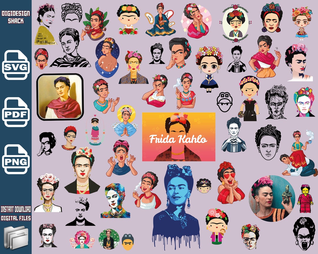 Más de 150 archivos Frida Kahlo SVG-PDF-PNG Kahlo Svg Frida Kahlo ...
