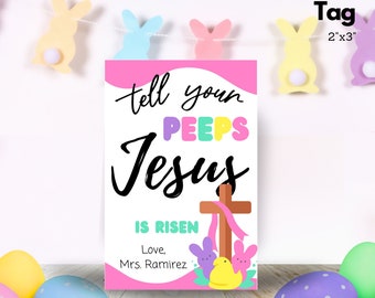 He is Risen Tell Your Peeps Easter Treat Bag Toppers Jesus is Risen ...