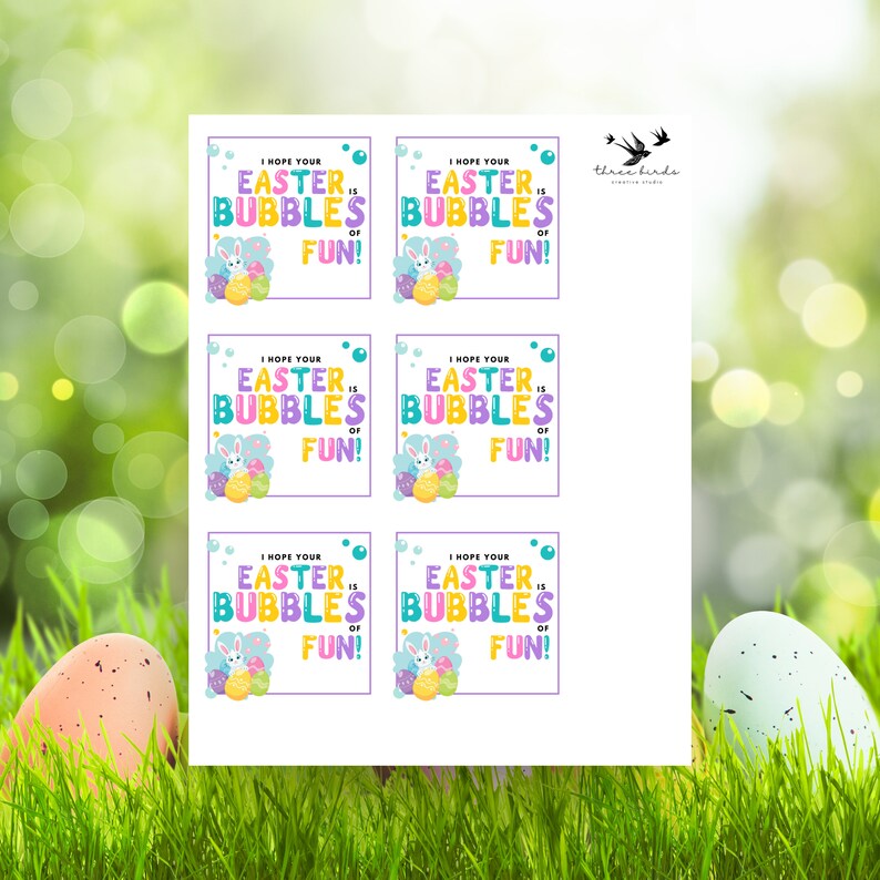 Printable Easter Bubbles Gift Tag, Hope Your Easter is Bubbles of Fun ...