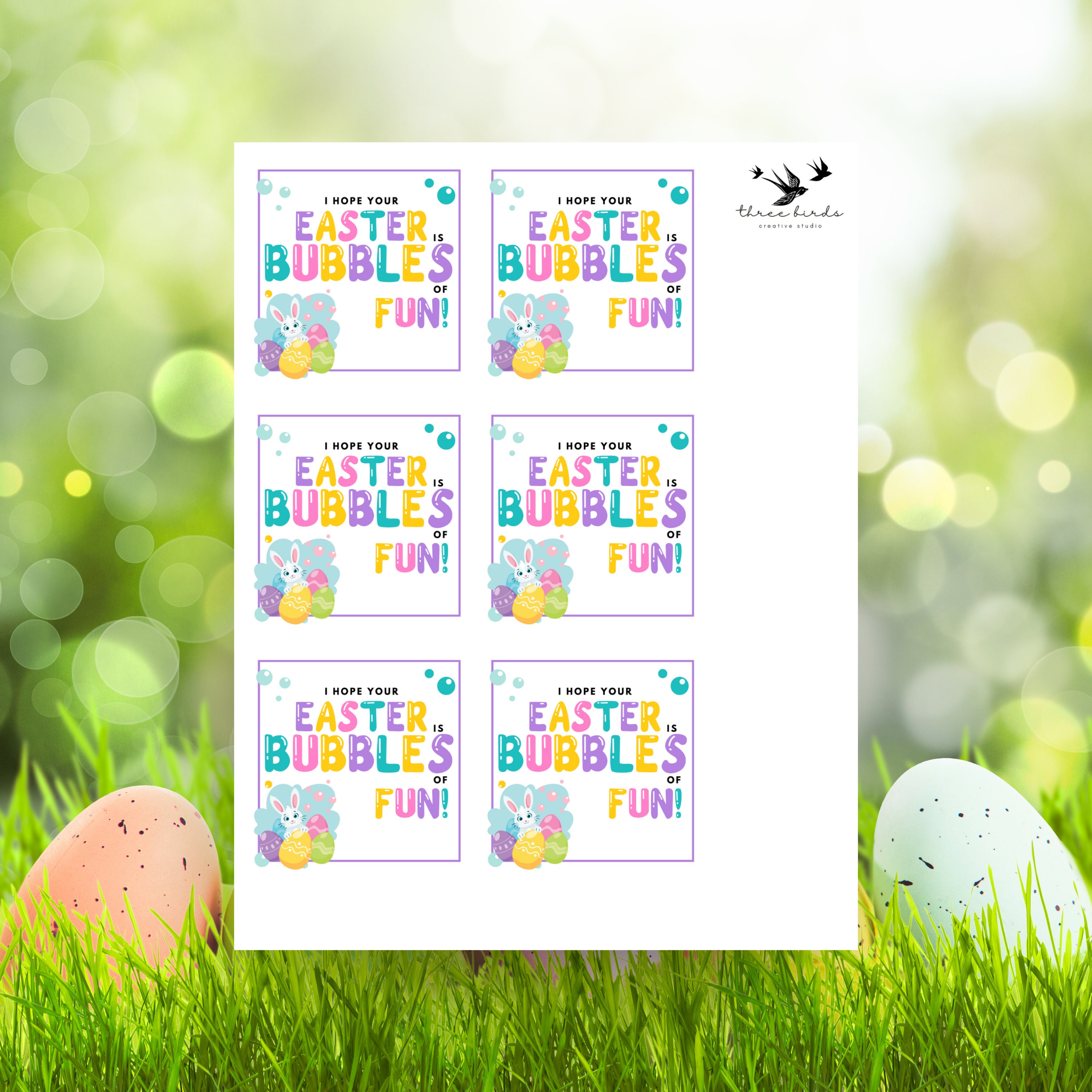 Printable Easter Bubbles Gift Tag, Hope Your Easter is Bubbles of Fun ...