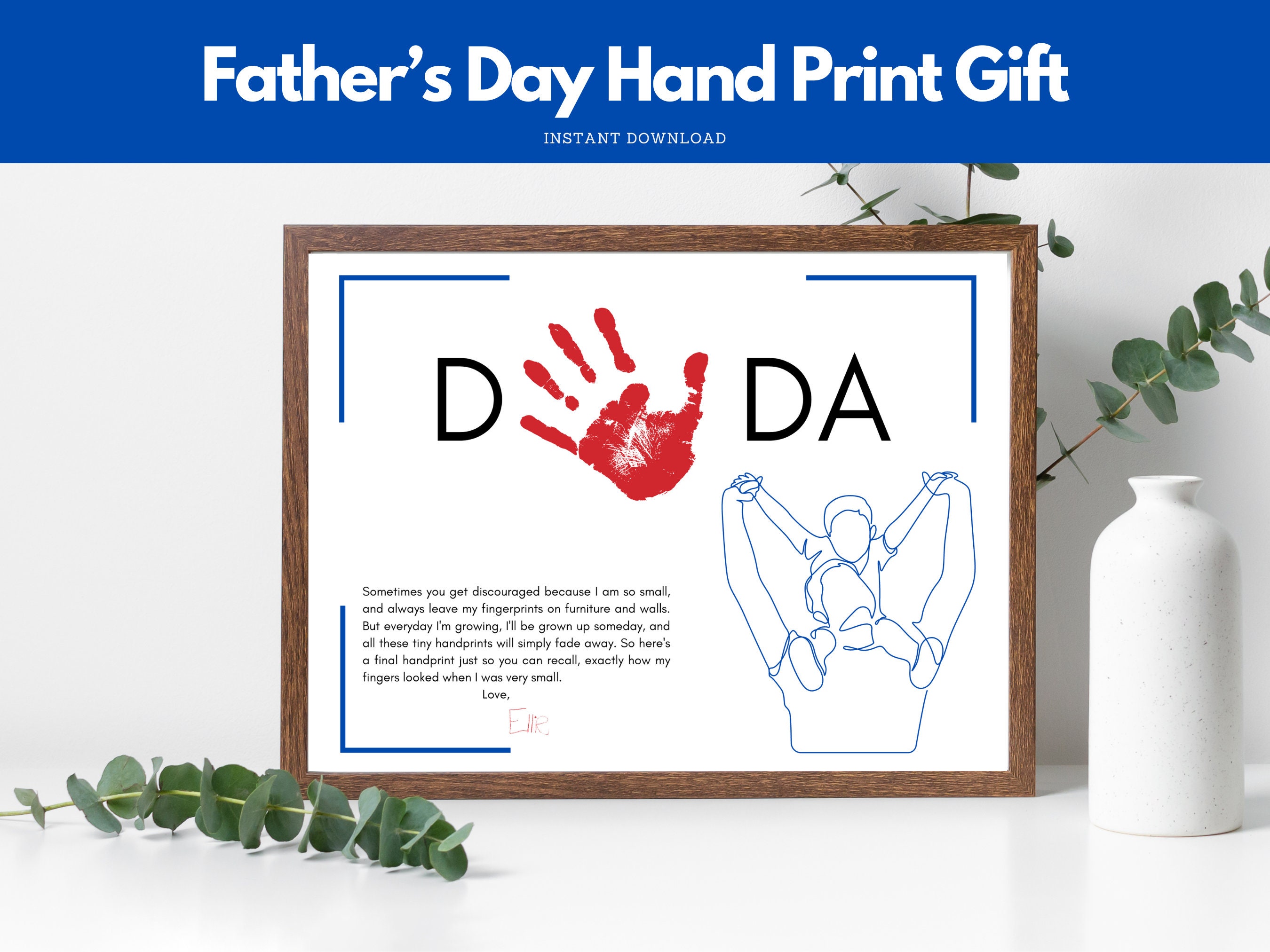 Father's Day Handprint Card Daddy Handprint Art Kids Baby Toddler ...