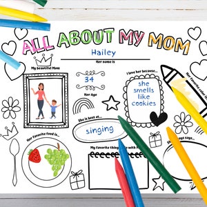 All About My Mom | Mum | Fill in the Blank Printable for Mother's Day ...