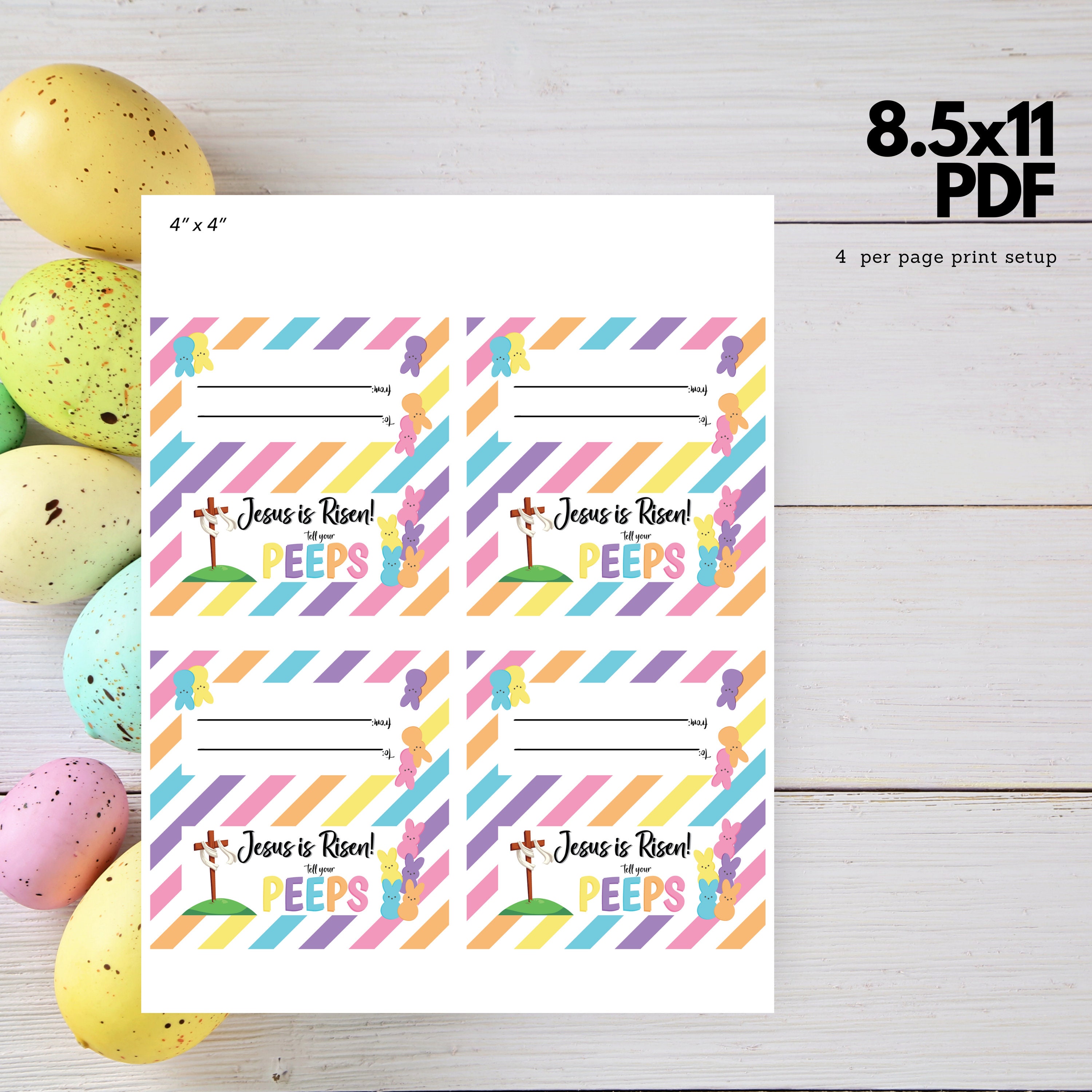 Jesus is Risen...tell Your Peeps - Easter Treat Bag Toppers | Printable ...