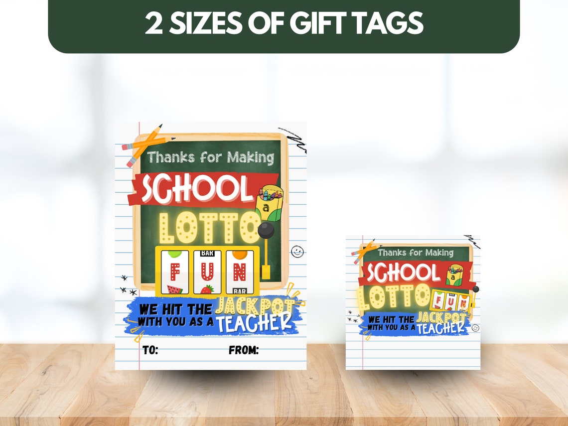 Teacher Appreciation Lottery Ticket Gift Tag Printable (digital ...