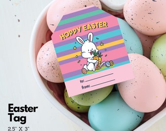Easter Tags Gift Favor Tags Bunny Card Pastel Basket Label Kids ...