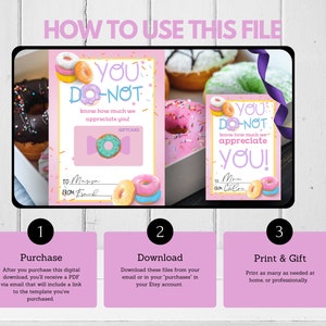 Printable Gift Card Holder | You Donut Know How Much We Appreciate You ...