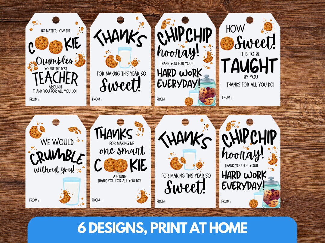 Teacher Appreciation Gift Tag, Teacher Gift Tags Printable Thank You ...