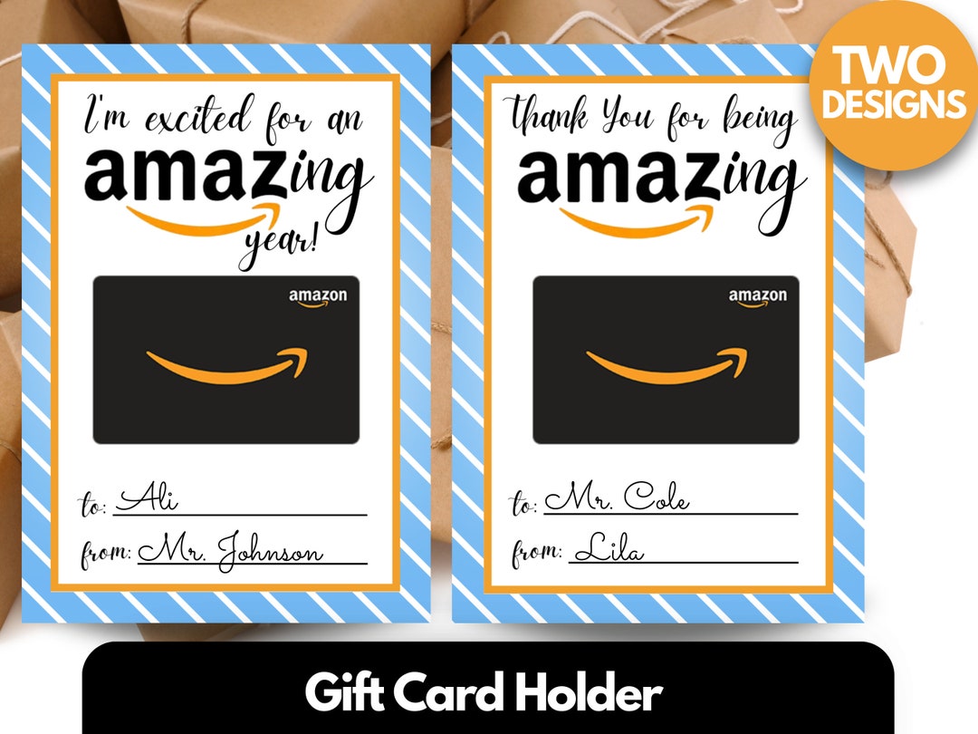 PRINTABLE Amazon Gift Card Holder | Teacher Thank You | Teacher Gift ...