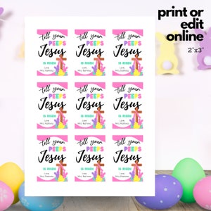 Jesus is Risen...tell Your Peeps - Easter Treat Bag Tags | Printable ...