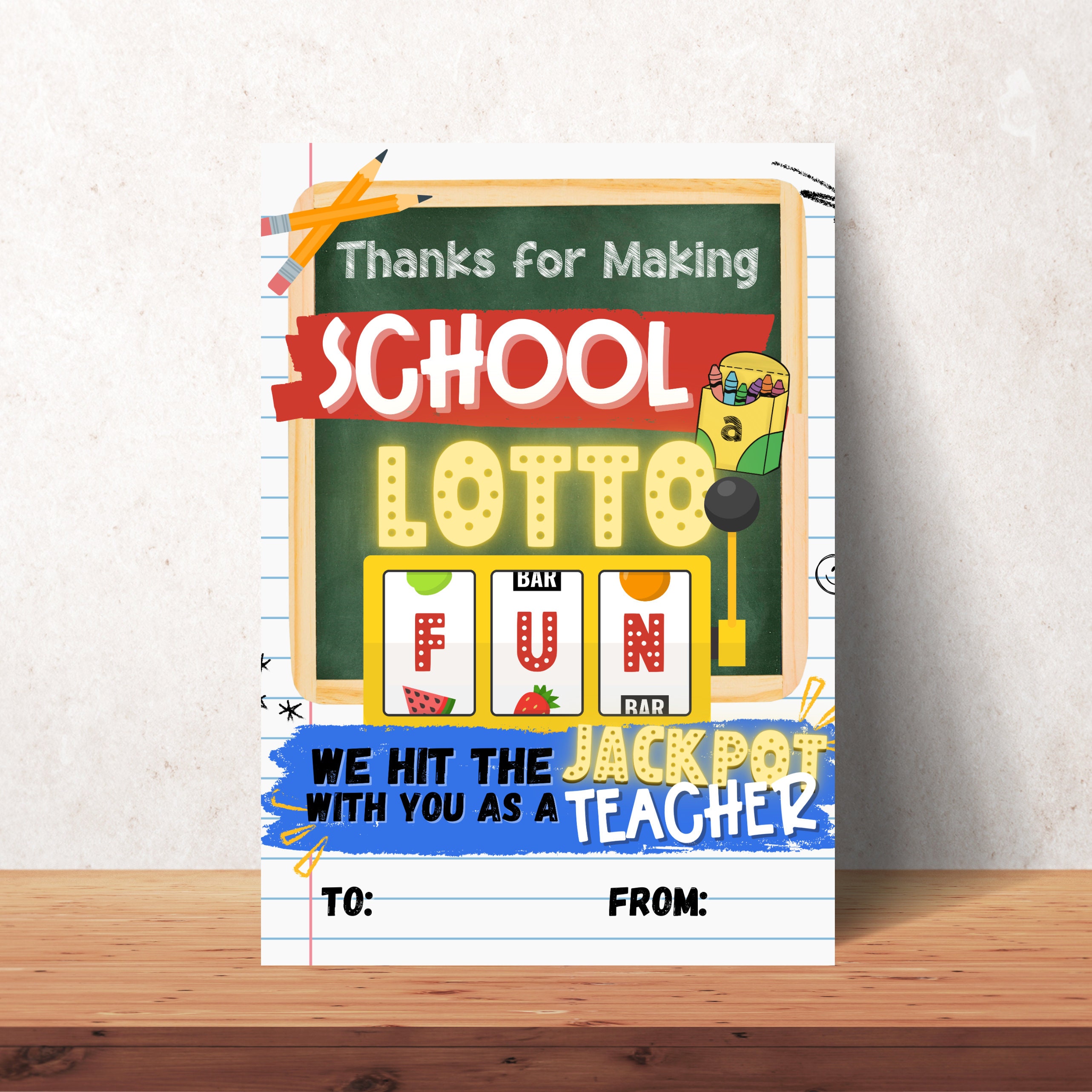 Teacher Appreciation Lottery Ticket Gift Tag Printable (digital ...