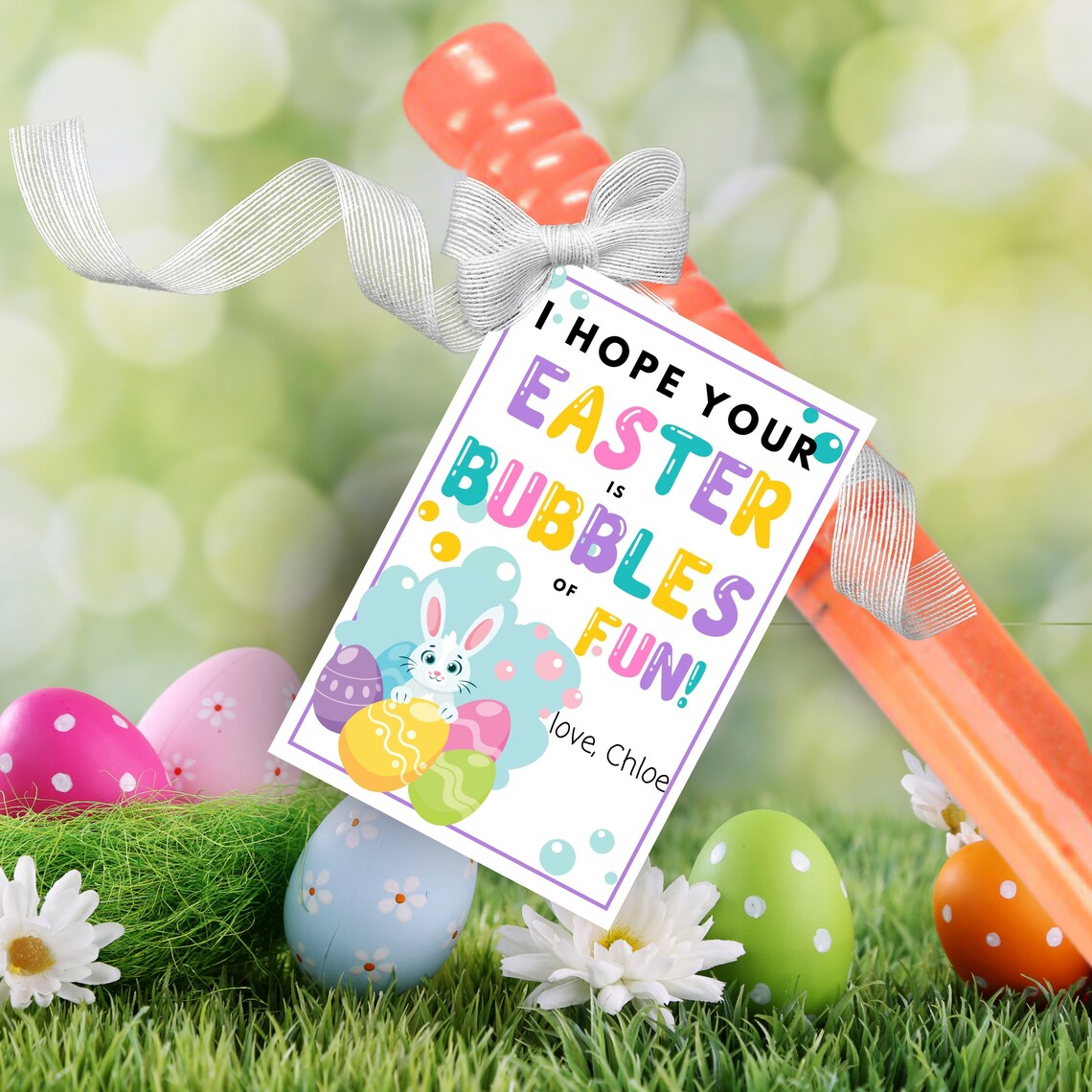 Printable Easter Bubbles Gift Tag, Hope Your Easter is Bubbles of Fun ...