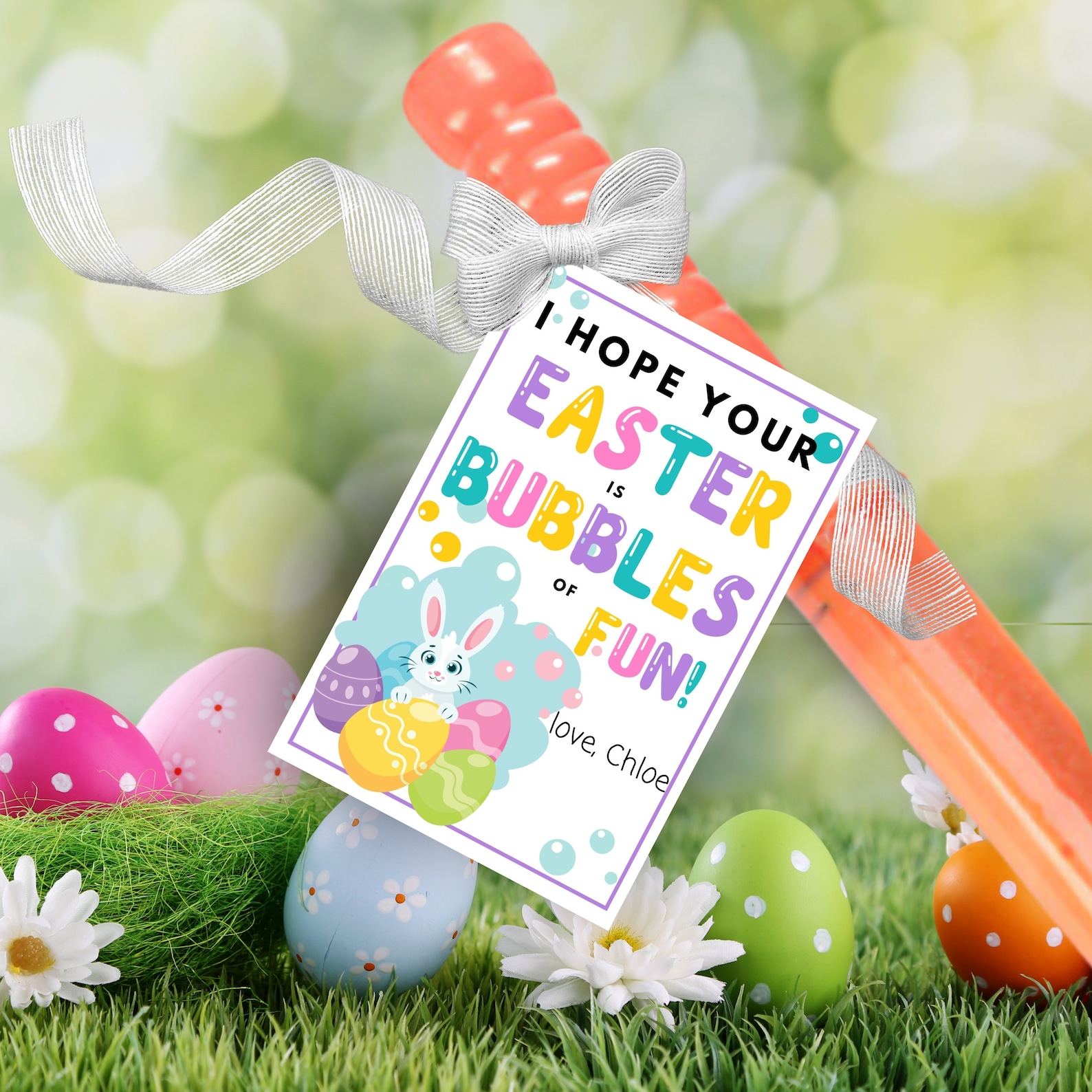 Printable Easter Bubbles Gift Tag, Hope Your Easter is Bubbles of Fun ...