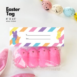 Treats for My Peeps Gift Tag Printable Easter Bunny Treat Bag Toppers ...