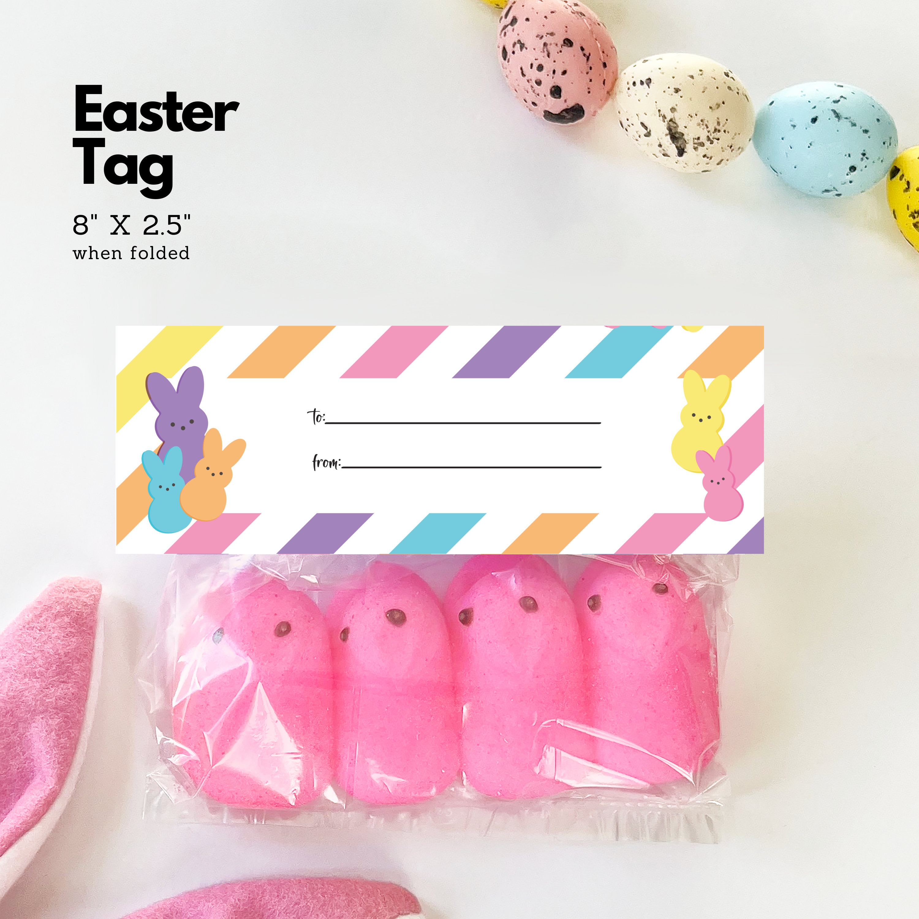 Treats for My Peeps Gift Tag Printable Easter Bunny Treat Bag Toppers ...