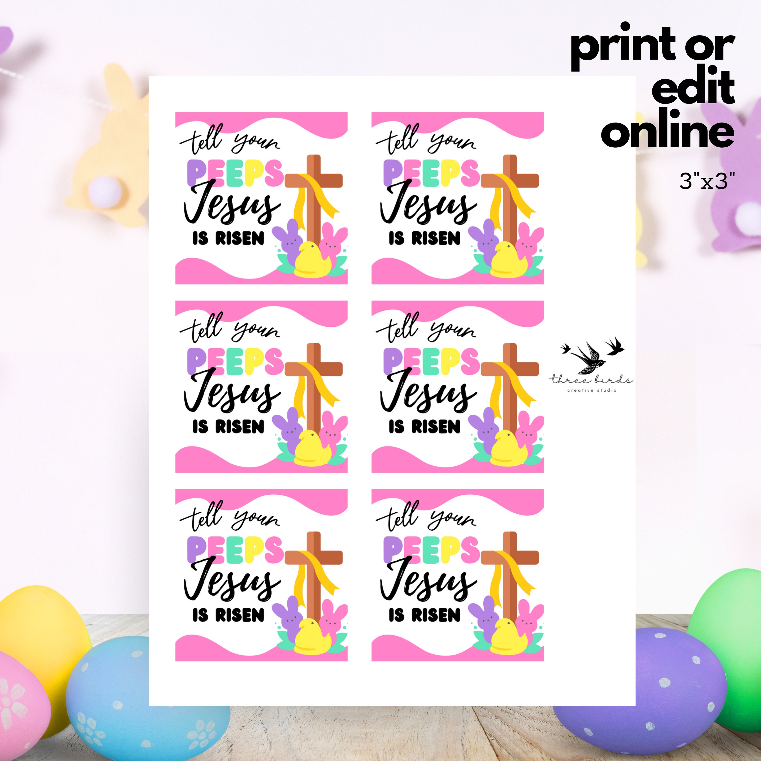 Jesus is Risen...tell Your Peeps - Easter Treat Bag Tags | Printable ...