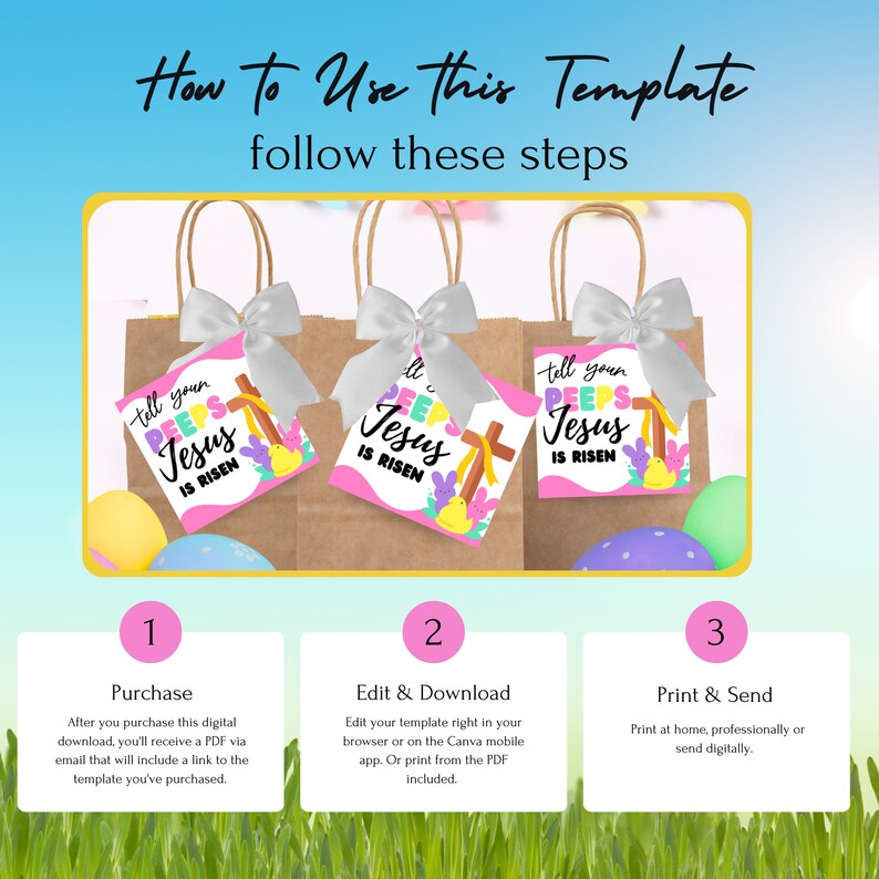Jesus is Risen...tell Your Peeps - Easter Treat Bag Tags | Printable ...
