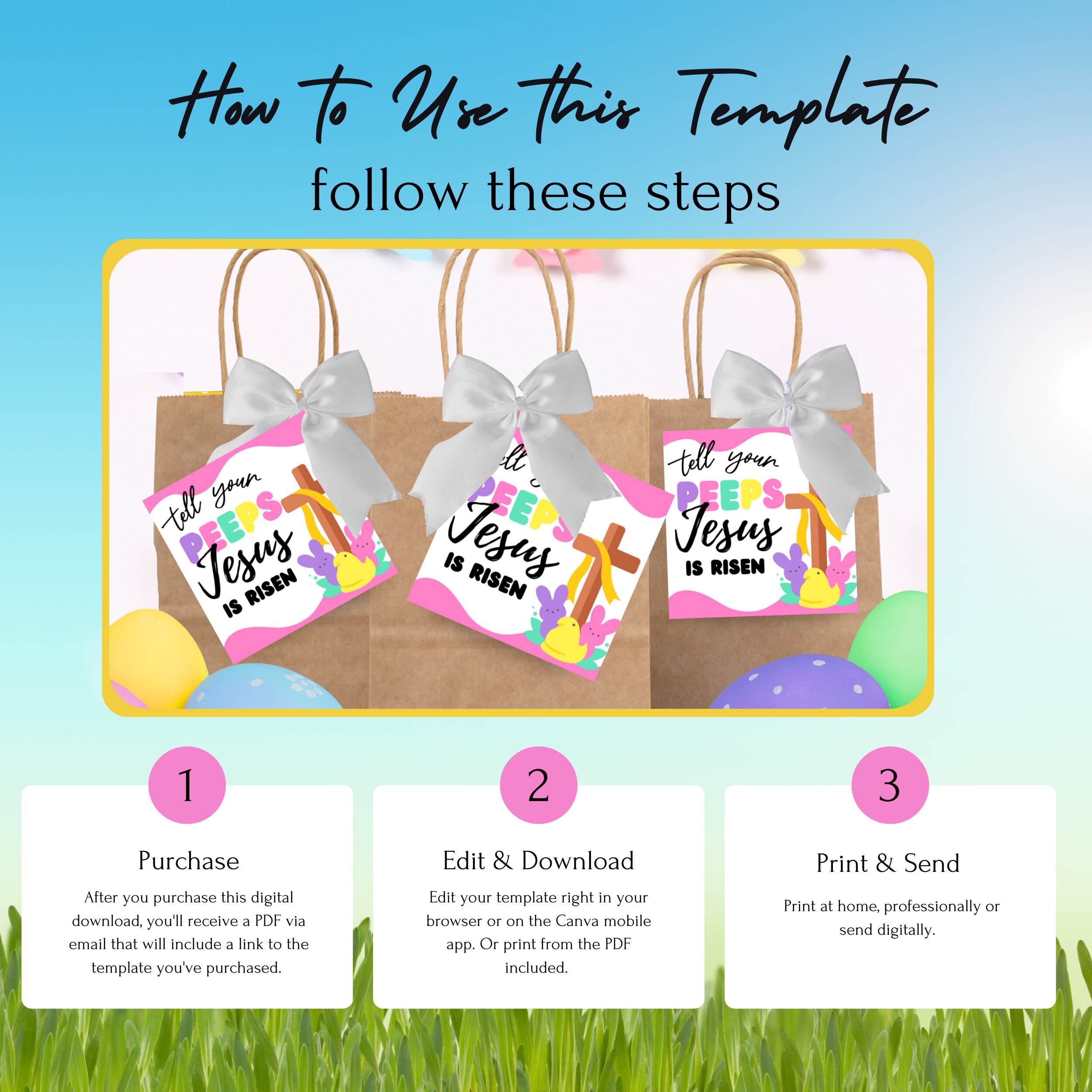 Jesus is Risen...tell Your Peeps - Easter Treat Bag Tags | Printable ...