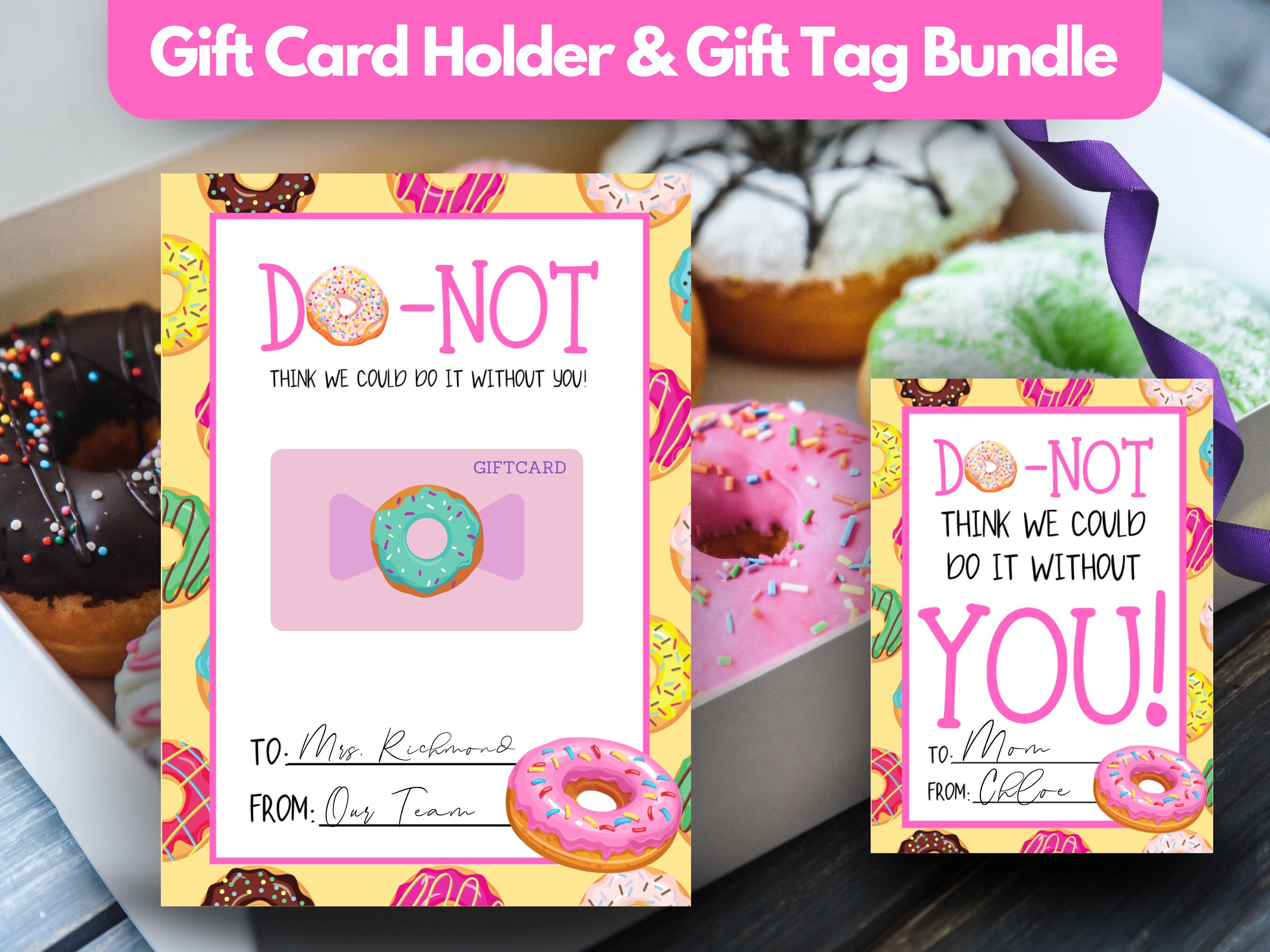 Teacher Appreciation Gift Card Holder Bundle End of Year Teacher Gift ...