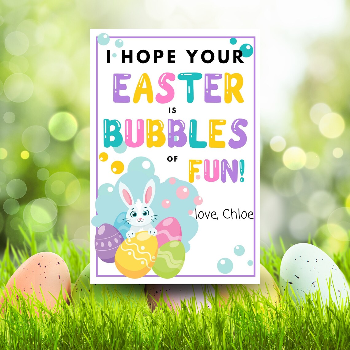 Printable Easter Bubbles Gift Tag, Hope Your Easter is Bubbles of Fun ...