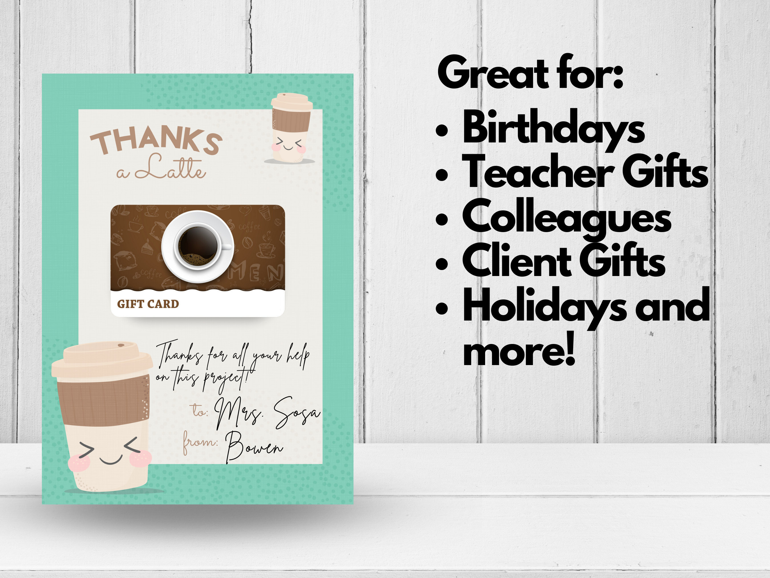 Teacher Appreciation Gift Card Holder Bundle End of Year Teacher Gift ...