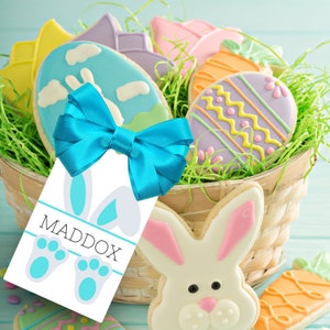 Happy Easter Tags, Easter Bunny Cookie TAGS, Easter Basket Tag ...