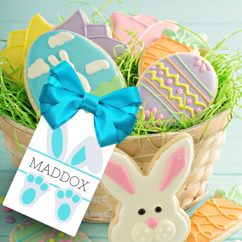 Happy Easter Tags, Easter Bunny Cookie TAGS, Easter Basket Tag ...