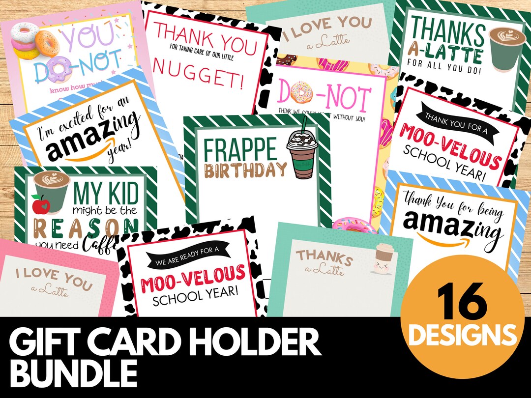 Teacher Appreciation Gift Card Holder Bundle | End of Year Teacher Gift ...