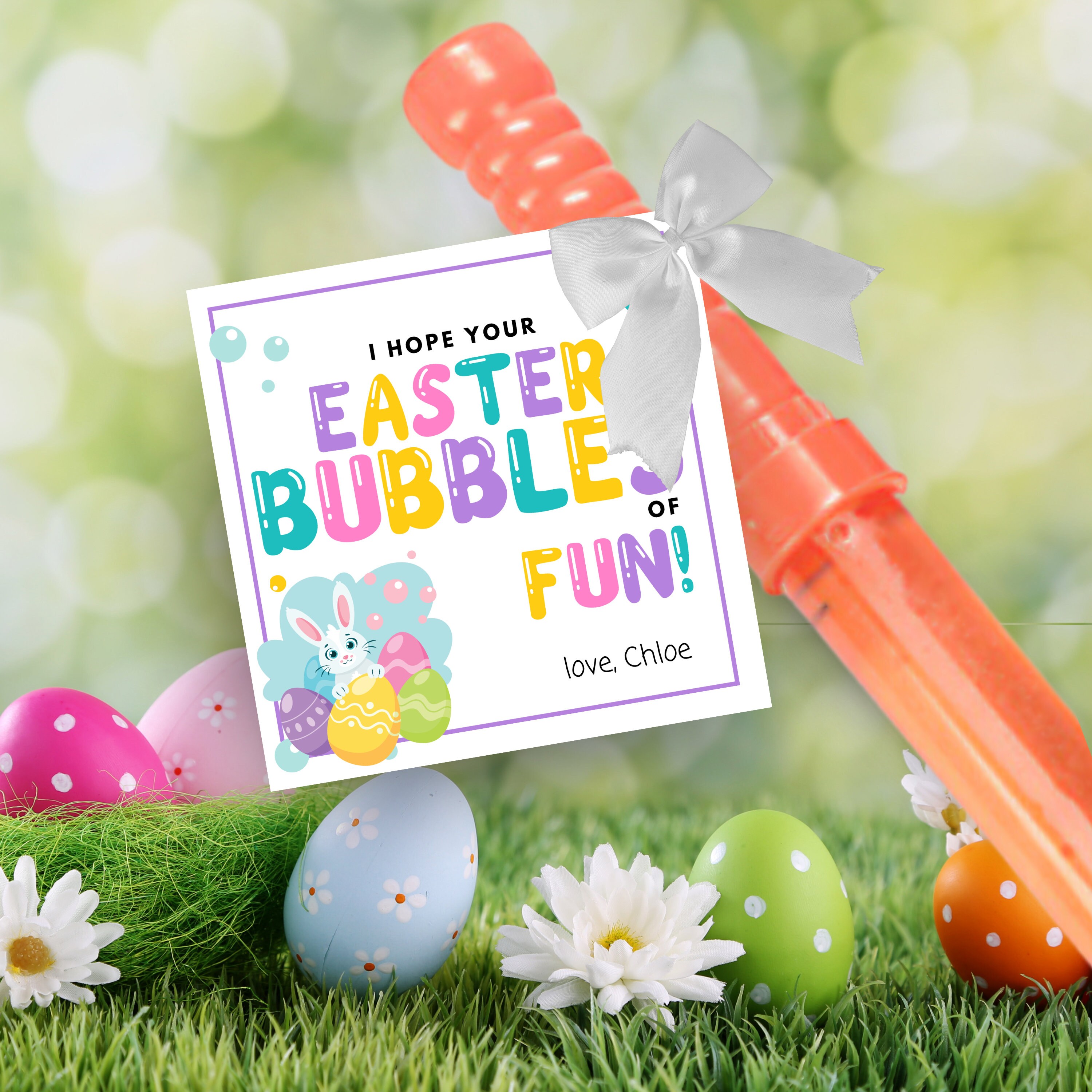 Printable Easter Bubbles Gift Tag, Hope Your Easter is Bubbles of Fun ...