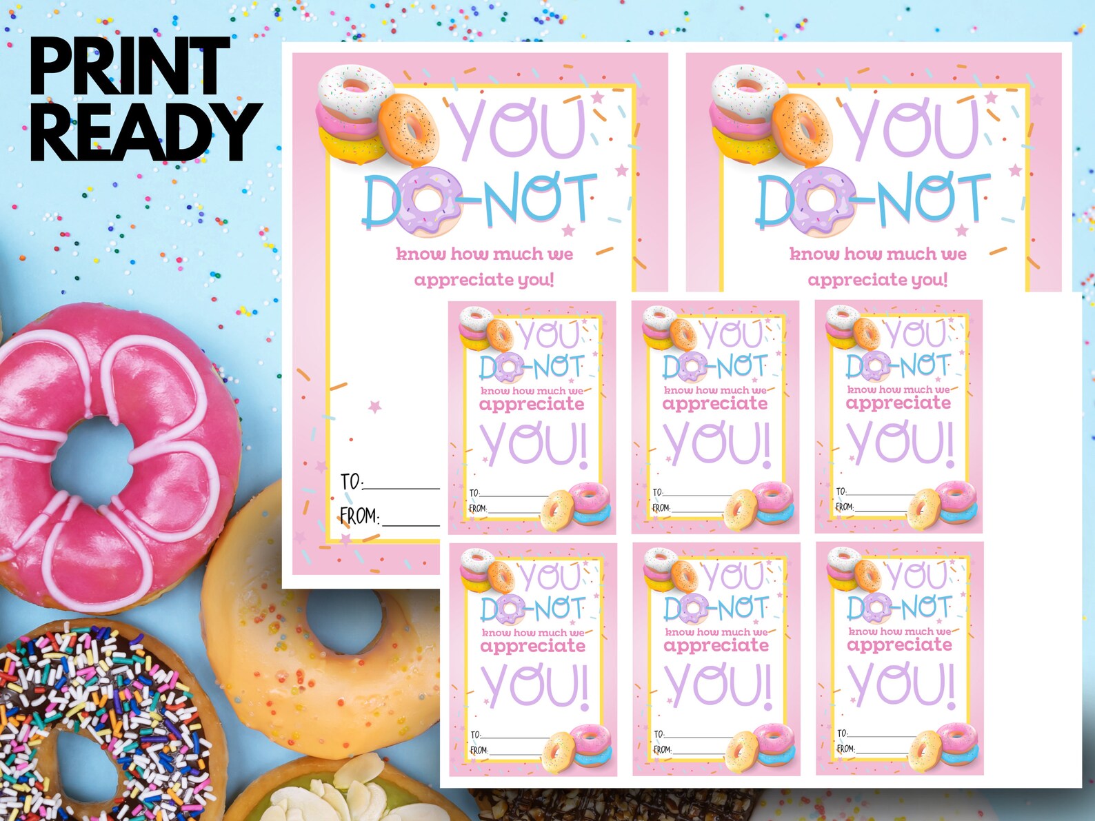Printable Gift Card Holder You Donut Know How Much We Appreciate You ...