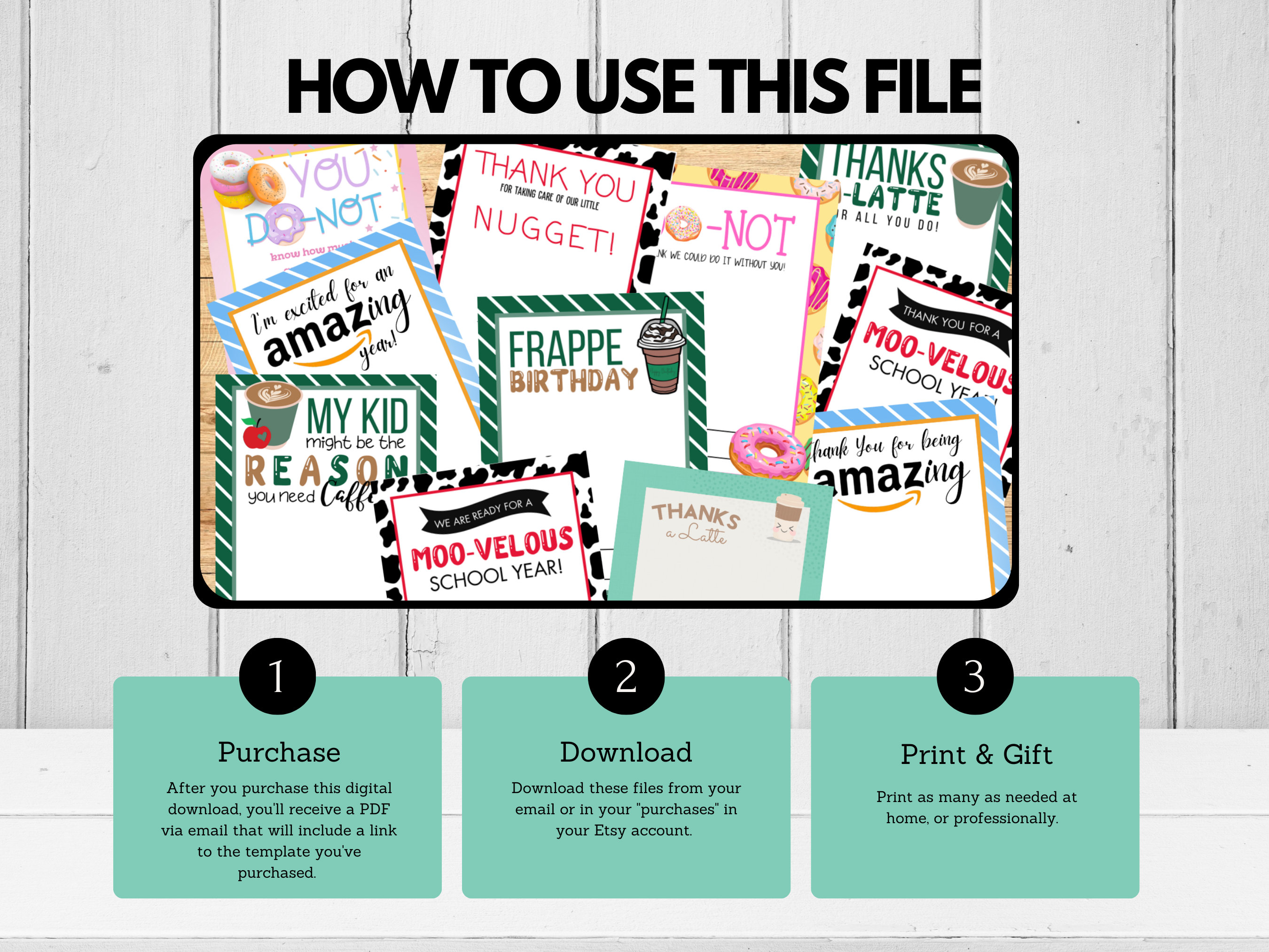 Teacher Appreciation Gift Card Holder Bundle: Printable Thank You Cards ...