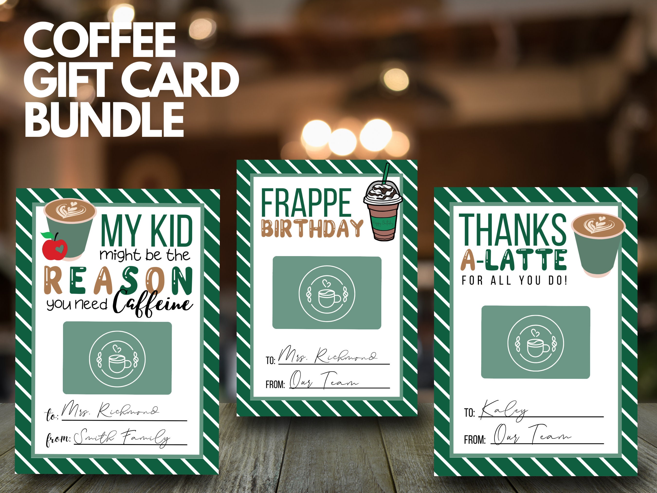 Teacher Appreciation Gift Card Holder Bundle: Printable Thank You Cards ...