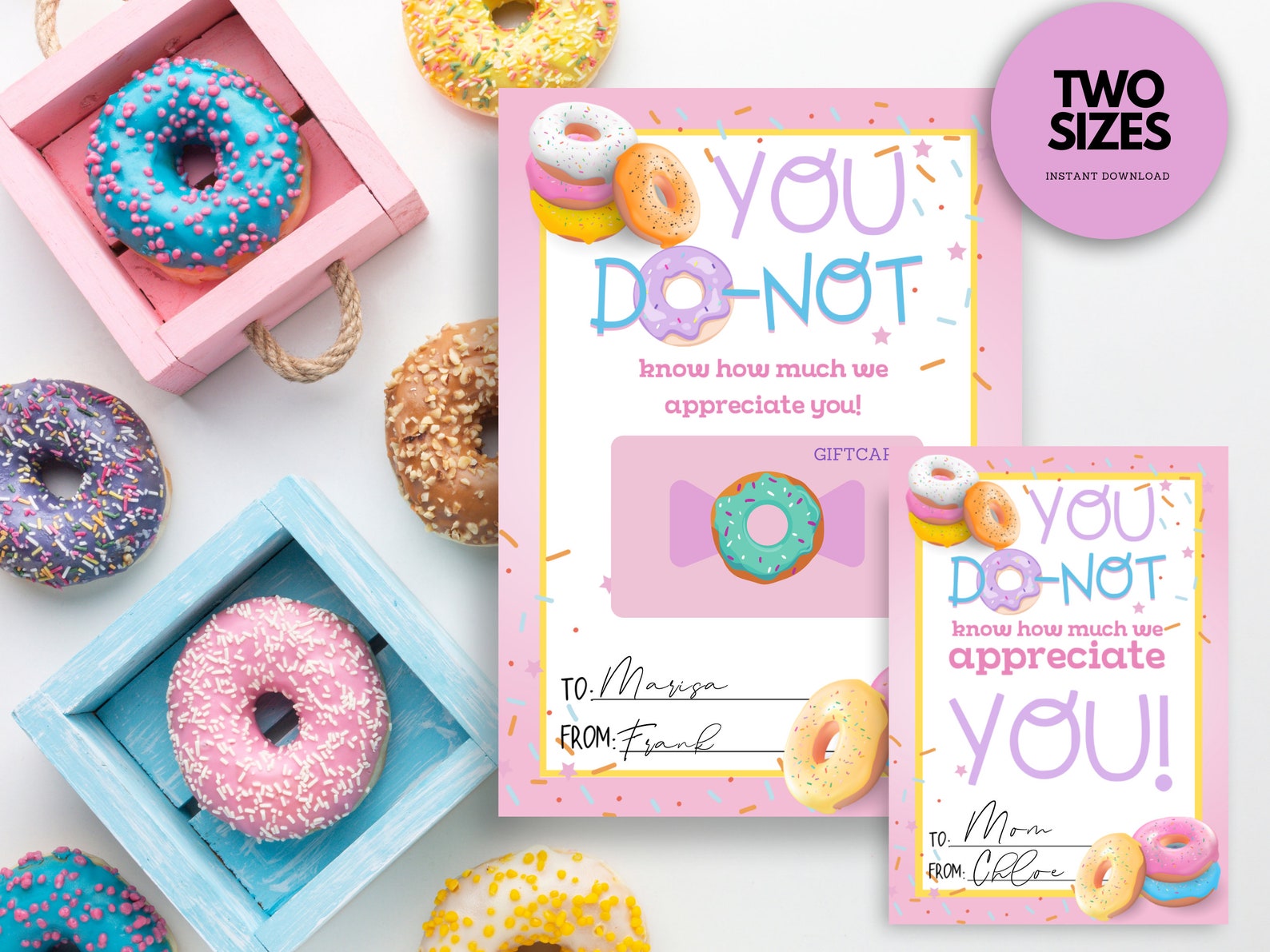 Printable Gift Card Holder | You Donut Know How Much We Appreciate You ...