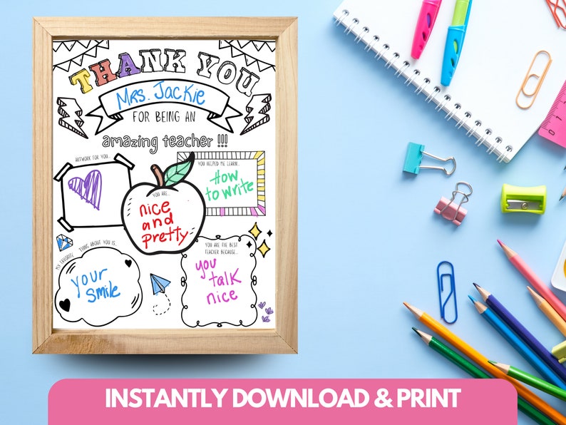 Teacher Appreciation Week Printable Teacher Appreciation Gift Thank You ...