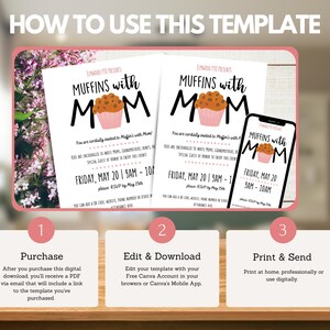 Editable Muffins With Mom Invitation | Edit in Your Browser With Canva ...
