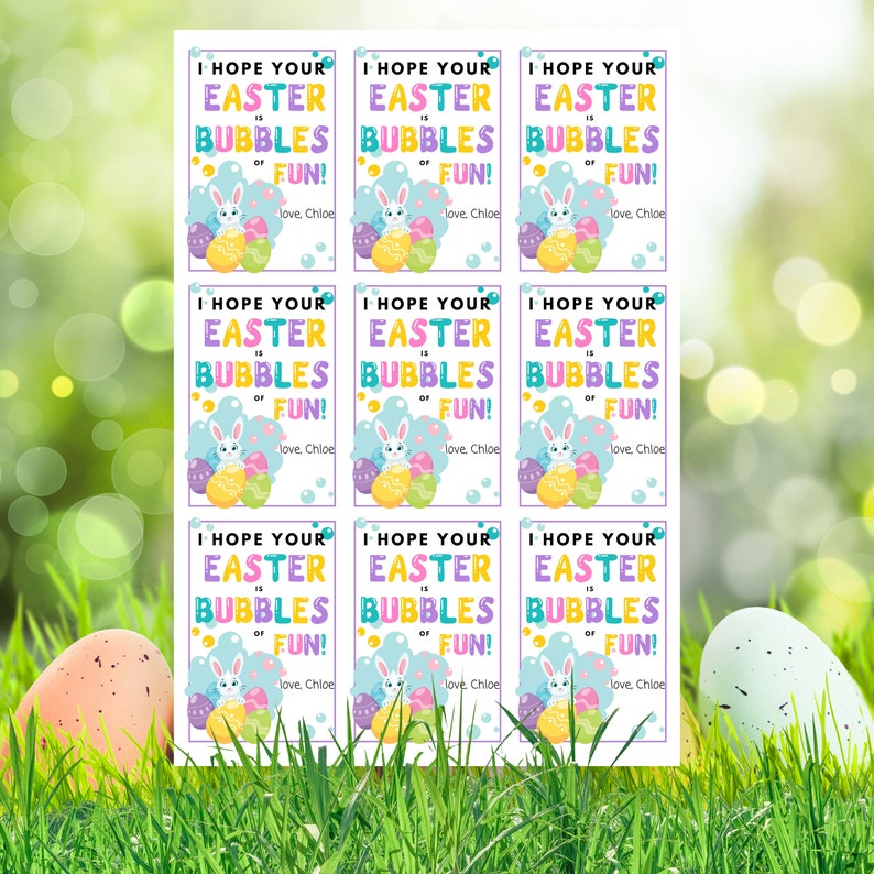 Printable Easter Bubbles Gift Tag, Hope Your Easter is Bubbles of Fun ...