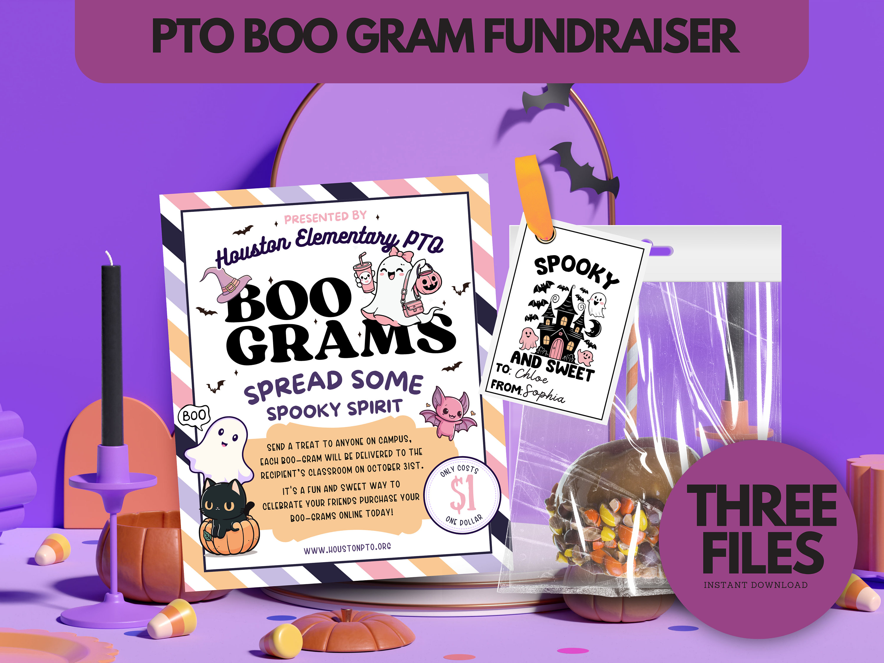 Boo Grams Templates Fundraiser Flyer EDITABLE | Halloween Candy Gram ...