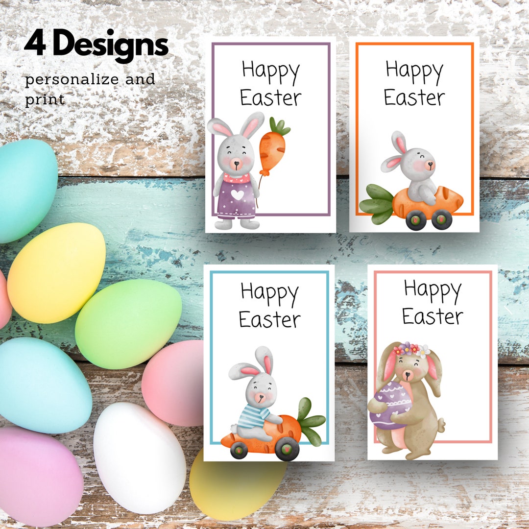 Happy Easter Tags | Easter Bunny Cookie TAGS | Personalize on Canva ...