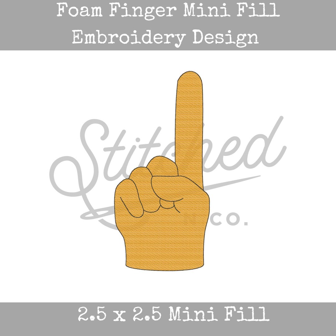 Foam Finger Mini Embroidery Design 2.5 Inch - Etsy