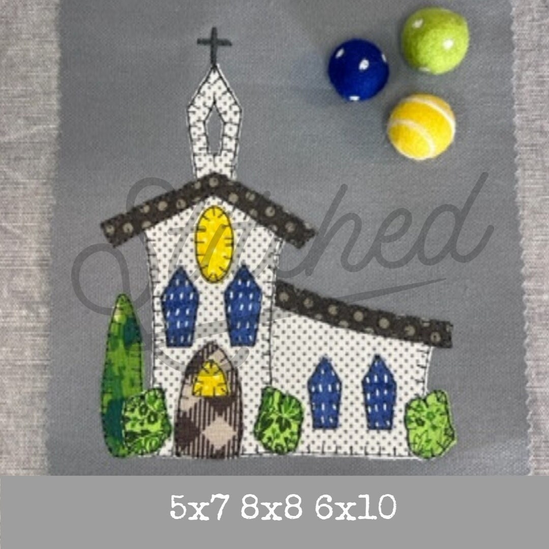 Simple Church Blanket Stitch Applique 5x7 8x8 6x10 - Etsy
