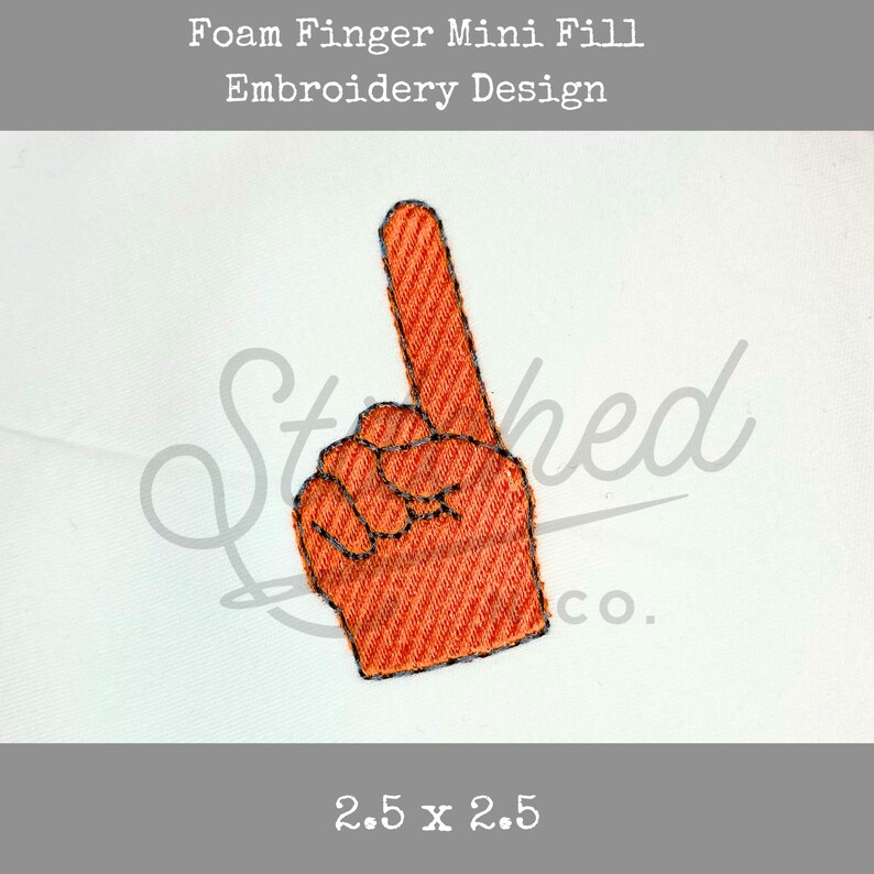 Foam Finger Mini Embroidery Design 2.5 Inch - Etsy