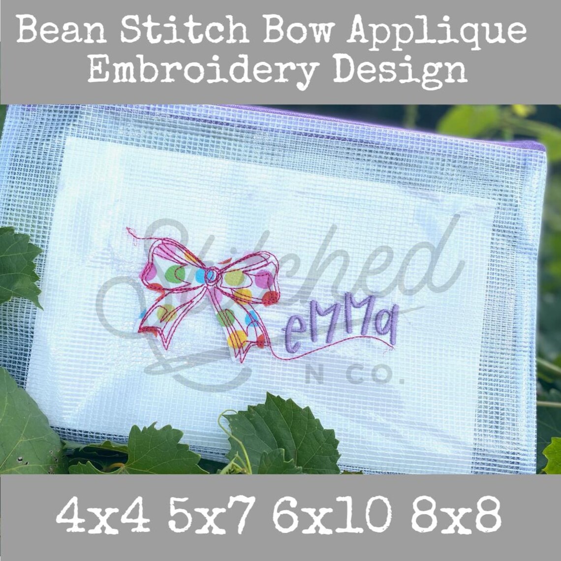 Bean Stitch Bow Applique Embroidery Design - Etsy
