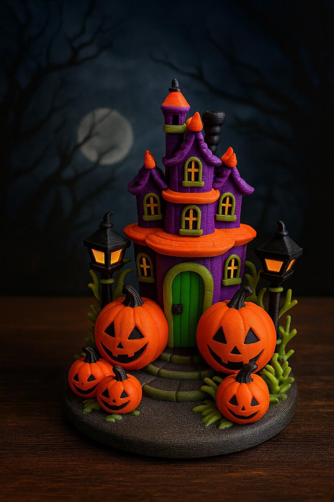 Haunted Mansion STL – Halloween House With Pumpkins 3D Model for ...