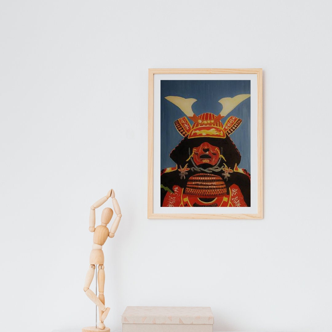 Japanese Samurai Warrior Armour Oil Painting A3 Oil Painting Art Print ...