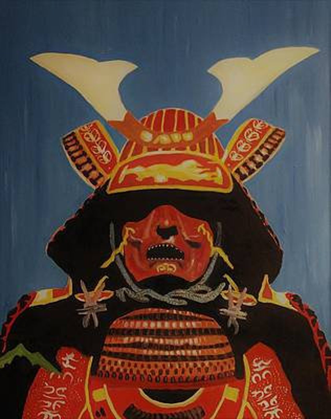 Japanese Samurai Warrior Armour Oil Painting A3 Oil Painting Art Print ...