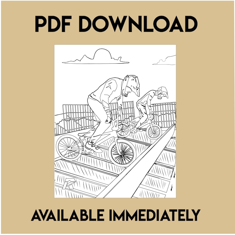 BMX Race Coloring Pages | Adult Coloring Book Pages | Kids Coloring ...