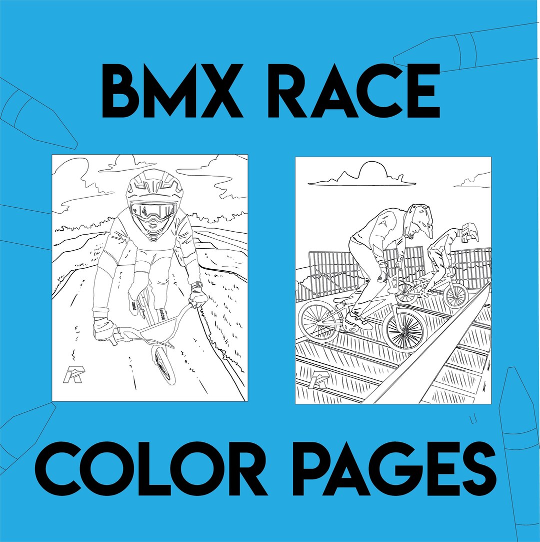 BMX Race Coloring Pages Adult Coloring Book Pages Kids Coloring Page ...
